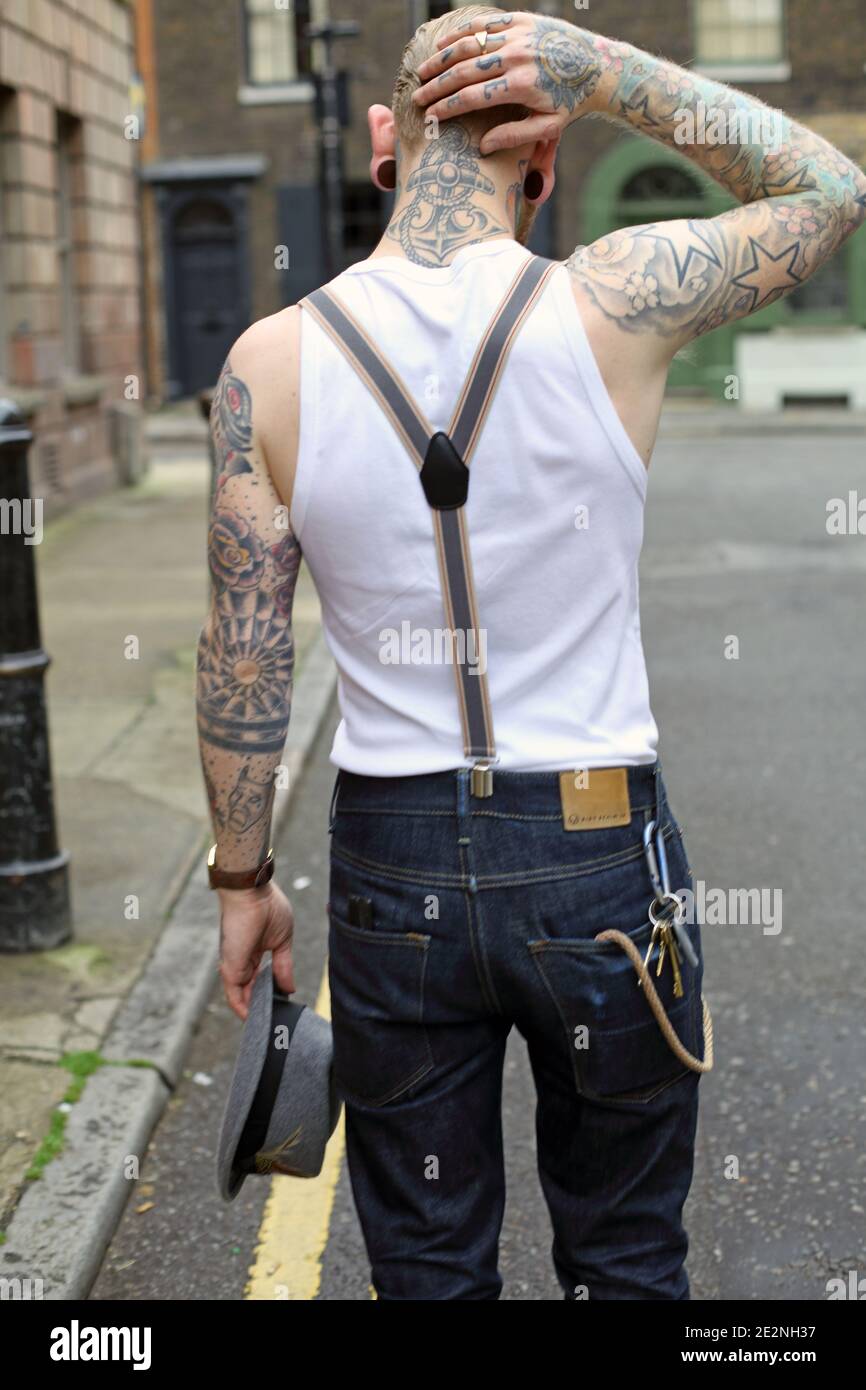 portrait of a hipster man, Brick Lane, London, England, UK Stock Photo ...