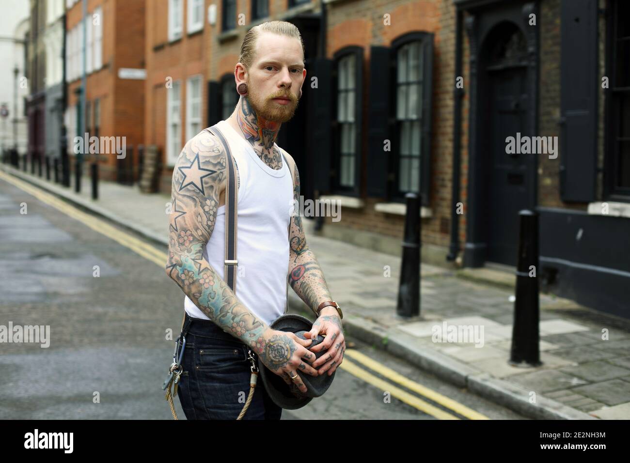 portrait of a hipster man, Brick Lane, London, England, UK Stock Photo ...