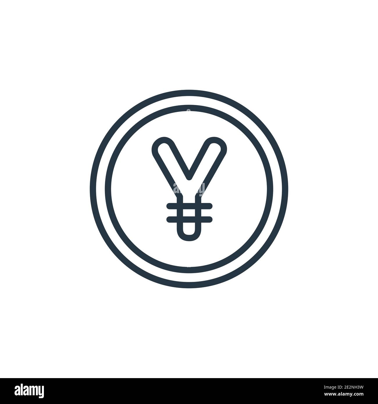 Yen outline vector icon. Thin line black yen icon, flat vector simple ...