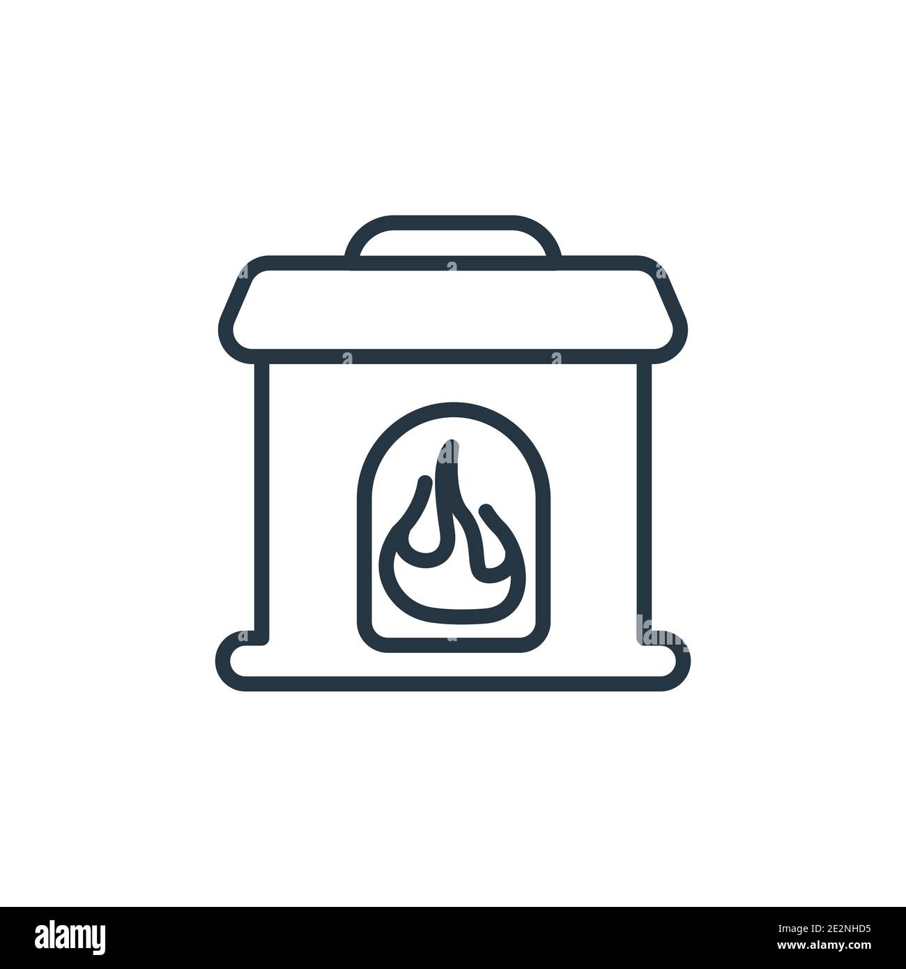 Furnace outline vector icon. Thin line black furnace icon, flat vector ...