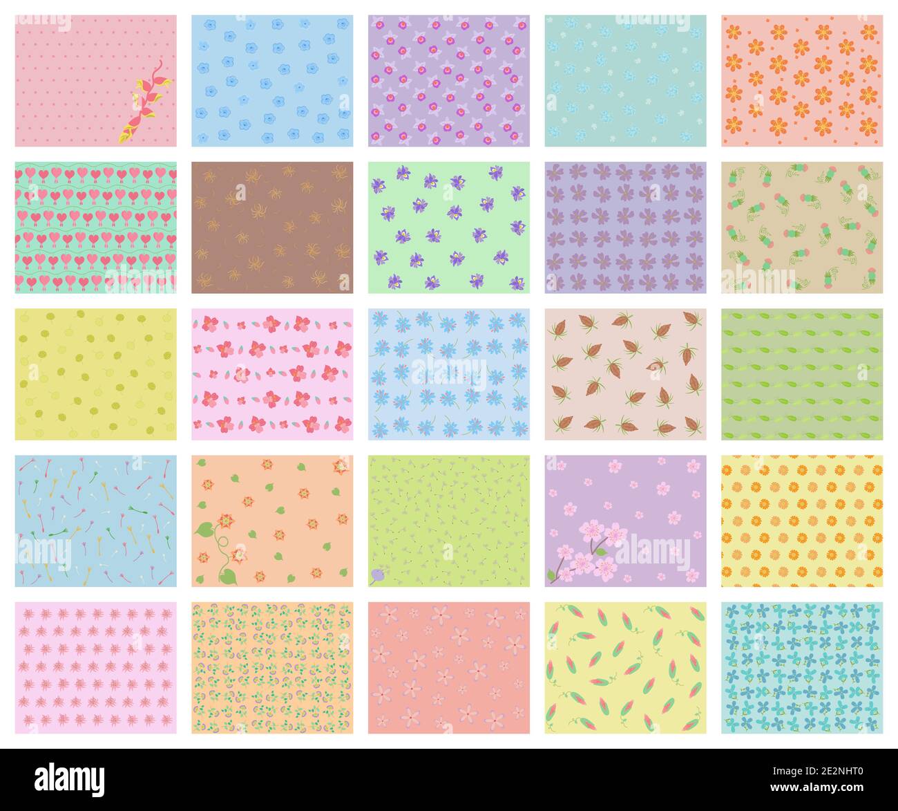 Vector set of pastel flower gift tags, cute colorful hand drawn ...