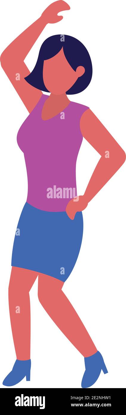 woman dancing icon over white background, colorful design, vector ...