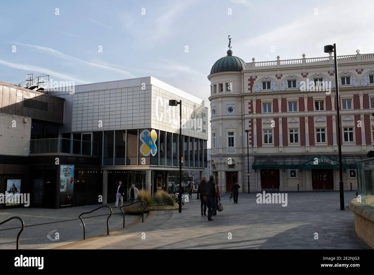 The Lyceum and Crucible theatres in Sheffield city centre England Stock ...