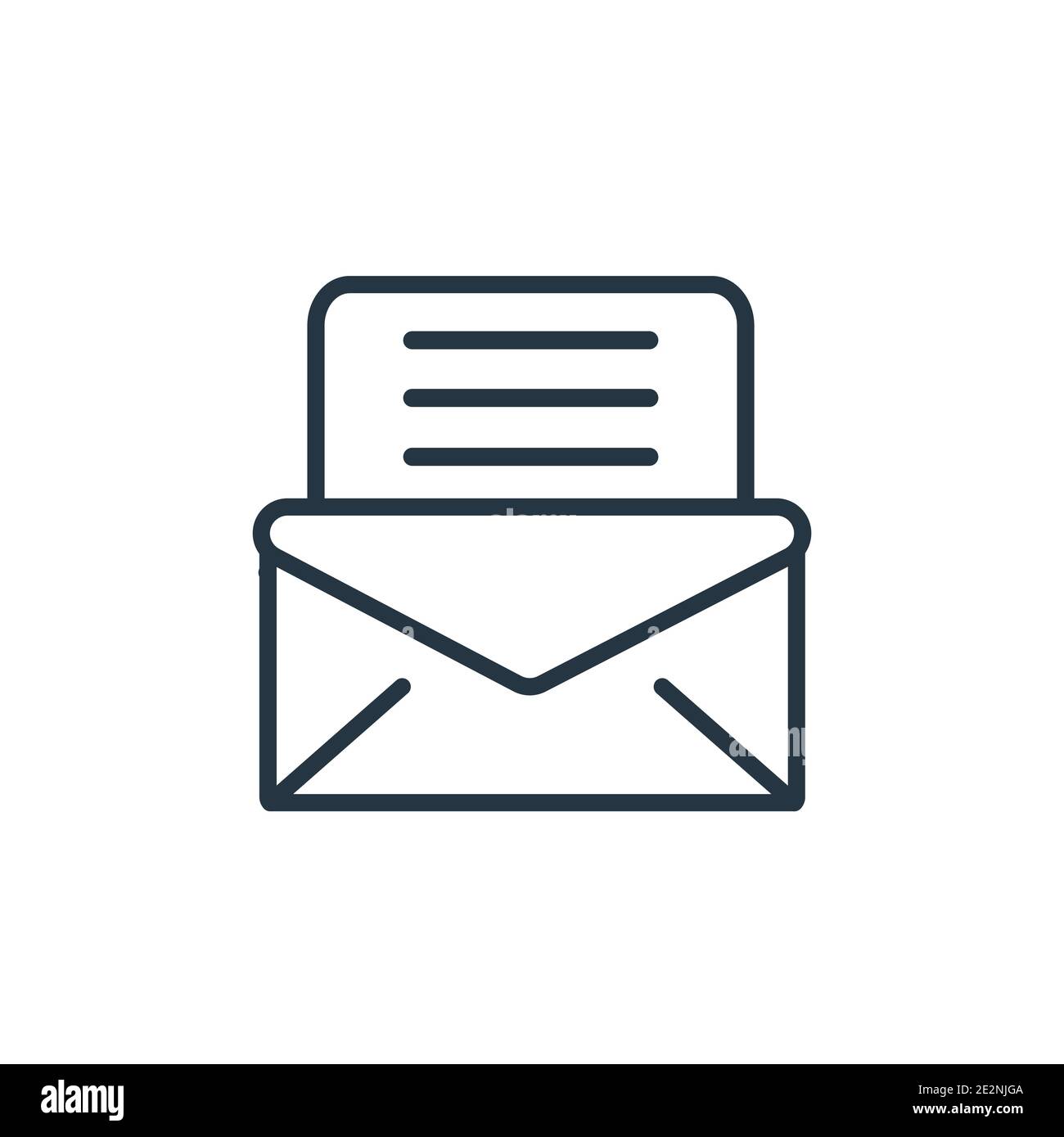 Open email outline vector icon. Thin line black open email icon, flat ...