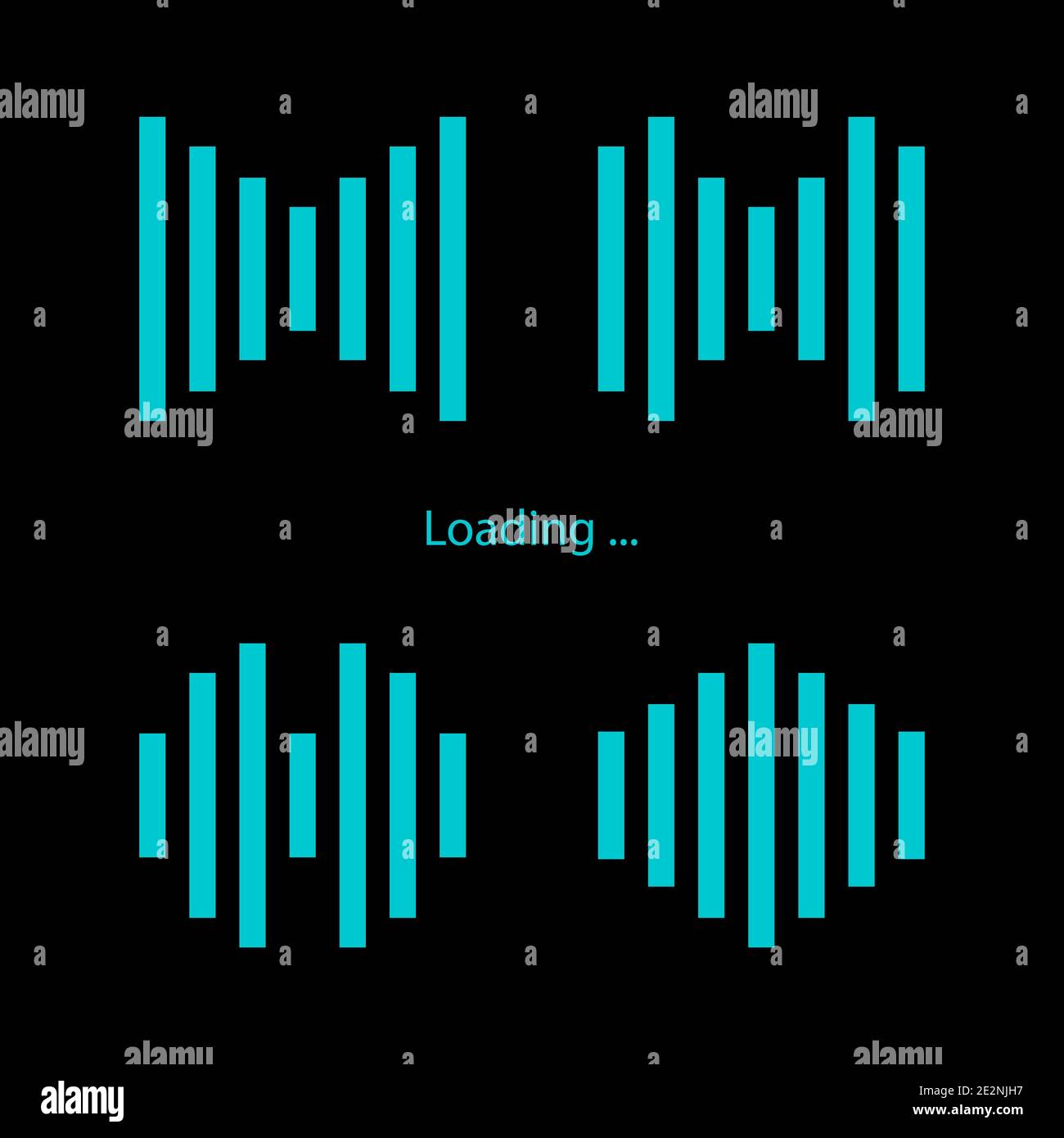 Set Loading blue icons on black background. Eps10 Stock Vector Image ...