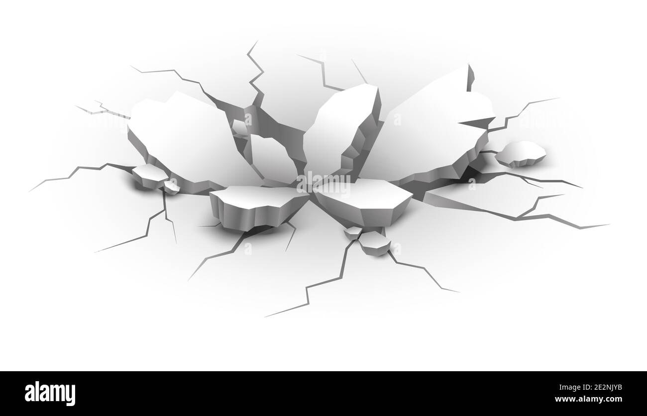 realistic crack in earth with pieces of stones Stock Vector Image & Art ...