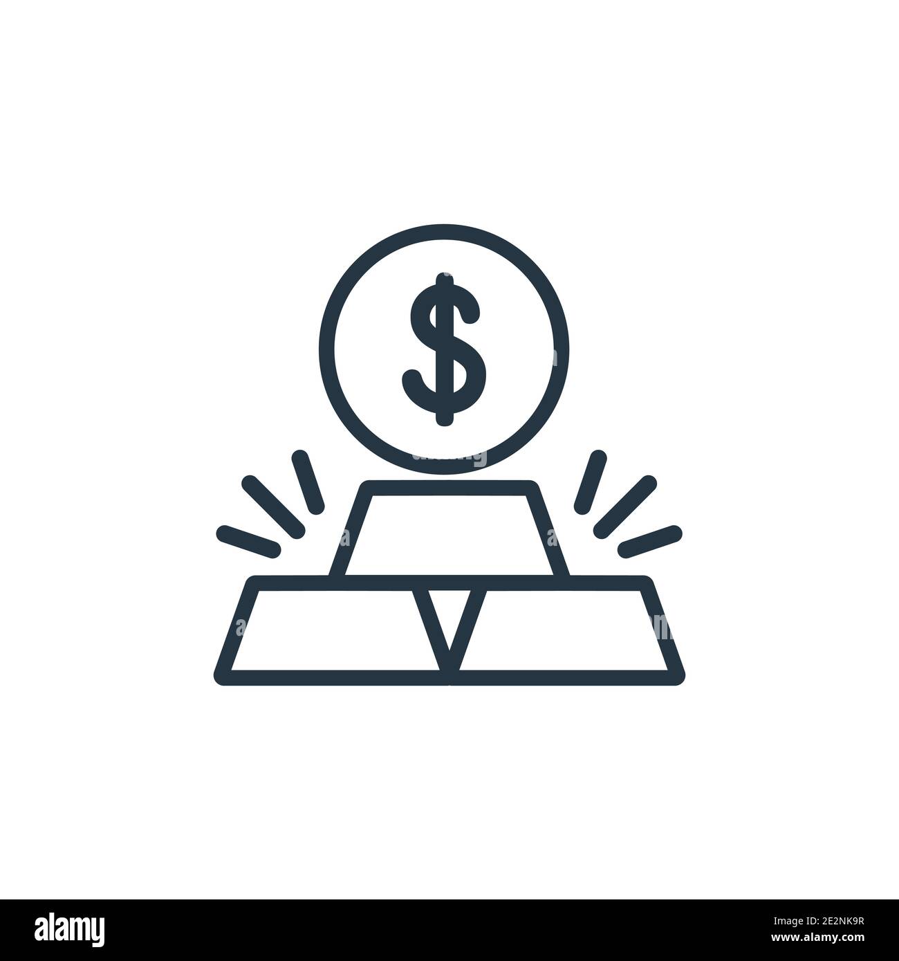 Gold outline vector icon. Thin line black gold icon, flat vector simple ...