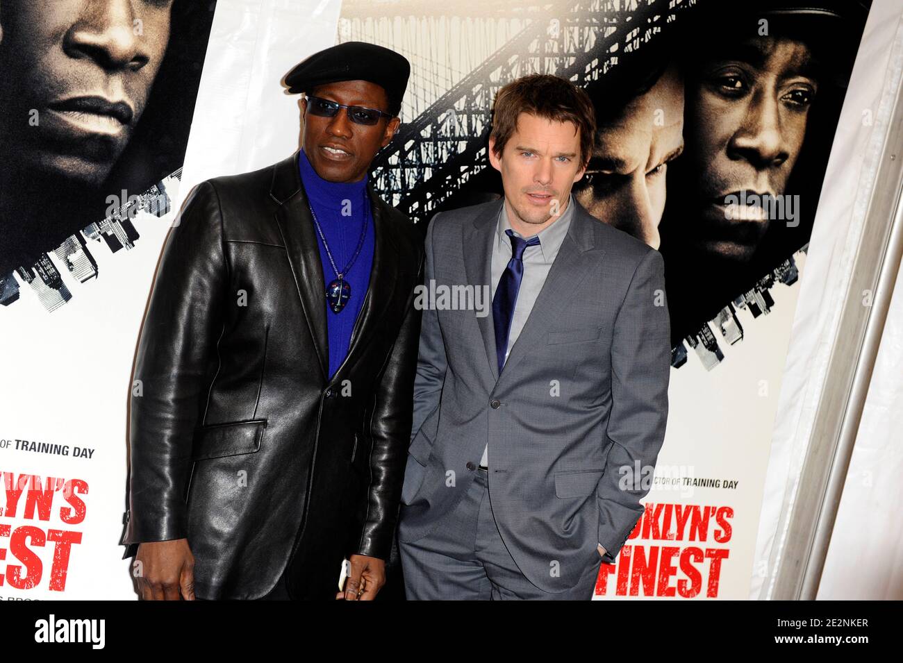 Actor Wesley Snipes and Ethan Hawke attend the premiere of Overture ...