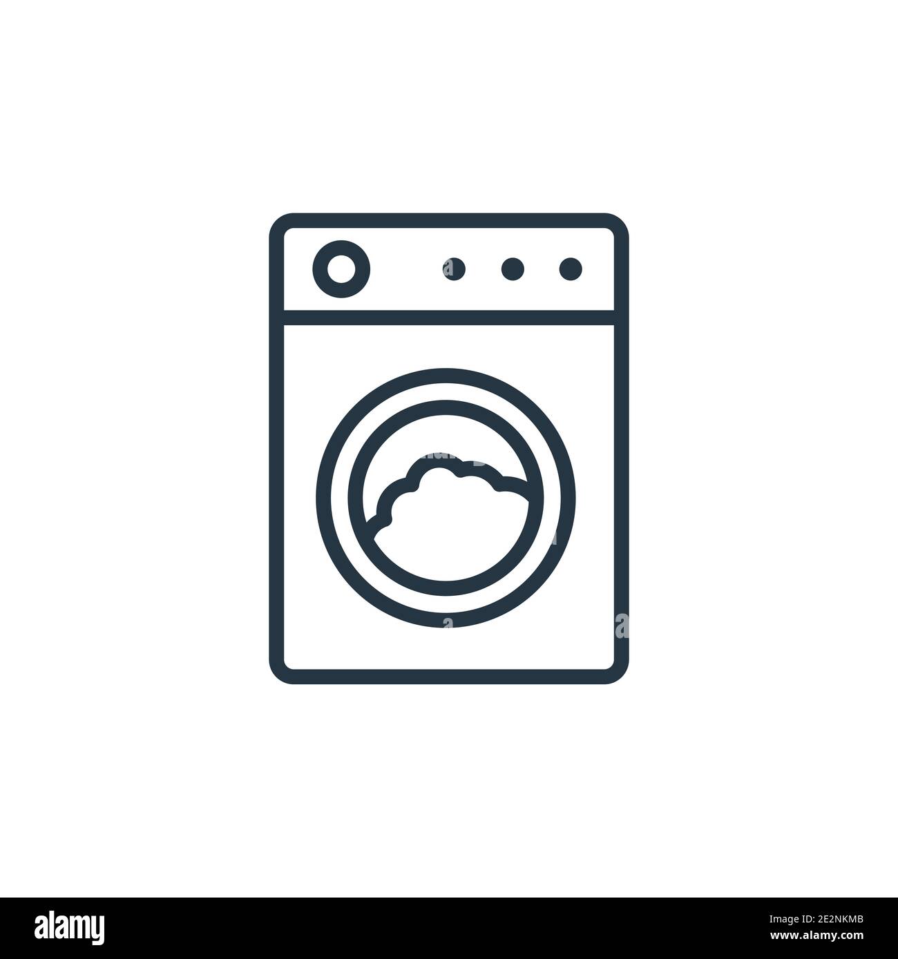Washing machine outline vector icon. Thin line black washing machine ...