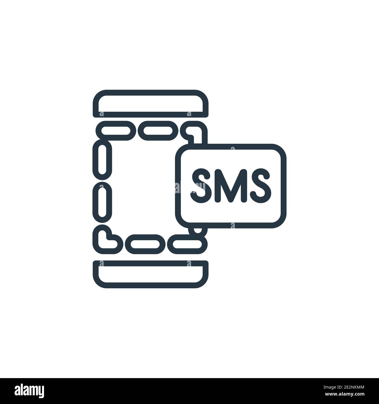 Sms outline vector icon. Thin line black sms icon, flat vector simple ...