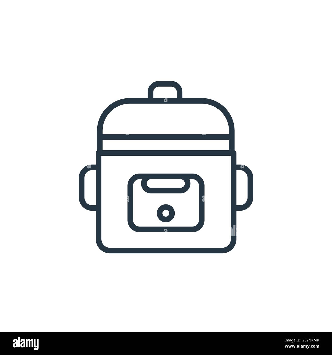 Rice cooker outline vector icon. Thin line black rice cooker icon, flat ...
