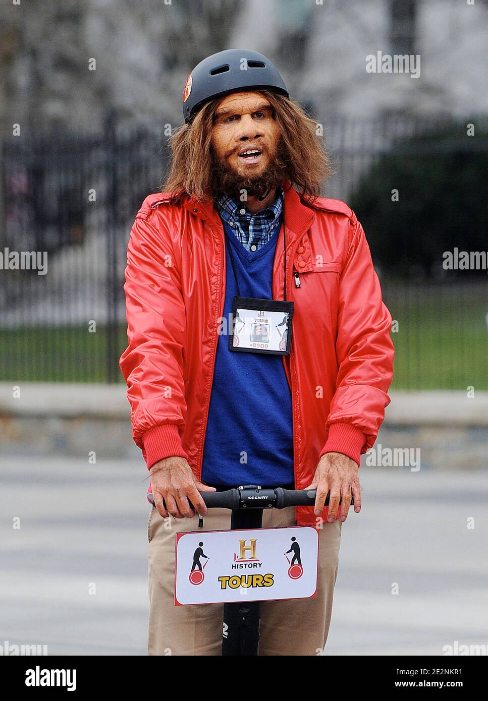 The GEICO Caveman is being filmed for a commercial for the History ...