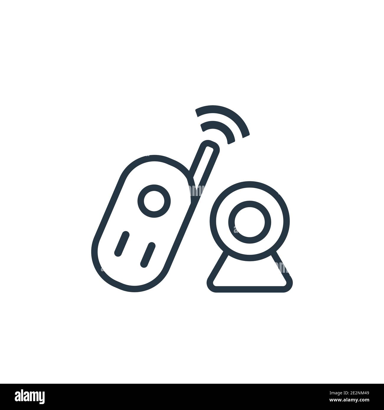 Baby monitor outline vector icon. Thin line black baby monitor icon ...