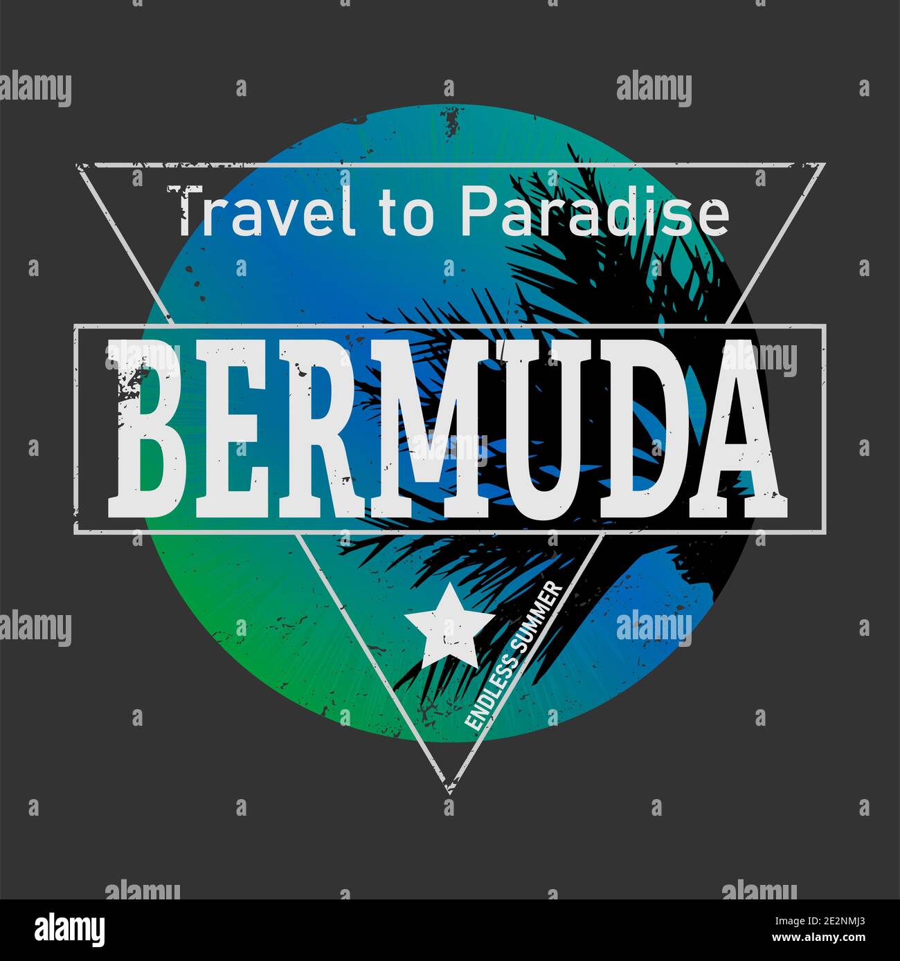 bermuda triangle tee graphic VECTOR ILLUSTRATION on dark background ...