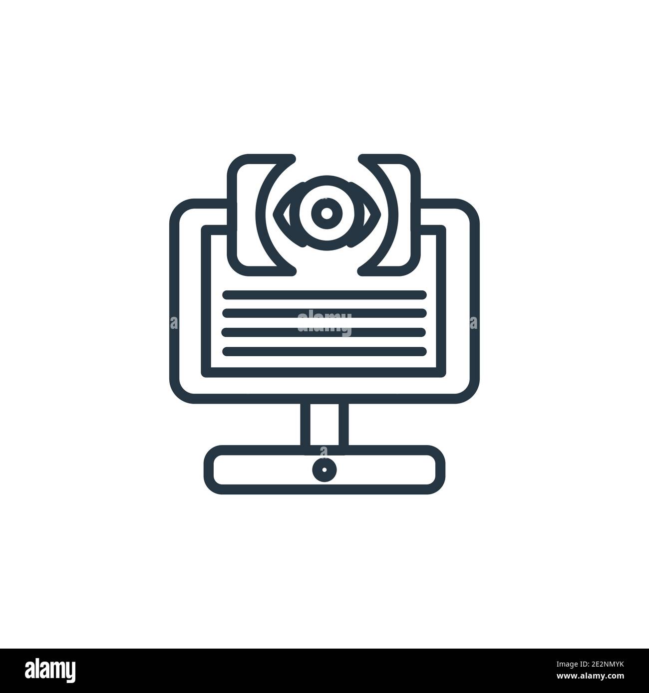 Stalking outline vector icon. Thin line black stalking icon, flat ...
