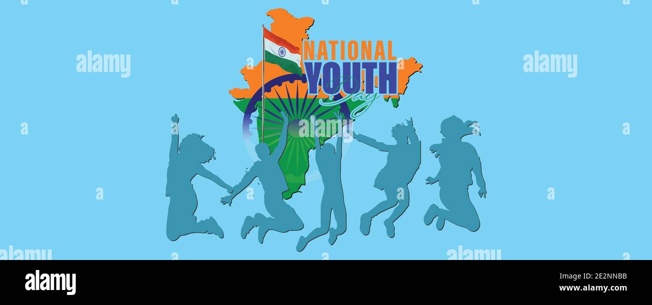 National Youth Day is celebrated in India on 12 January Vector ...