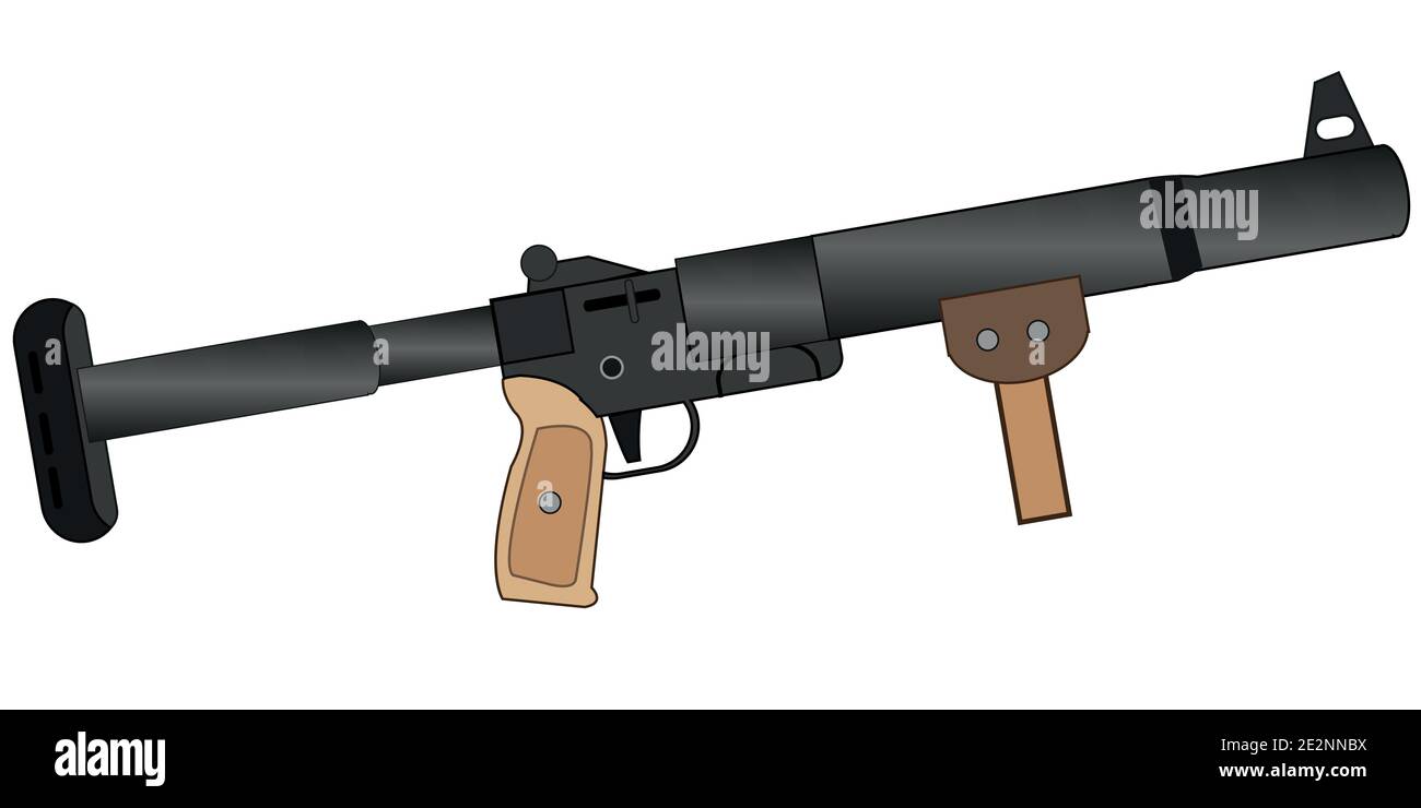 Vector illustration of the weapon of the manual grenade launcher Stock ...