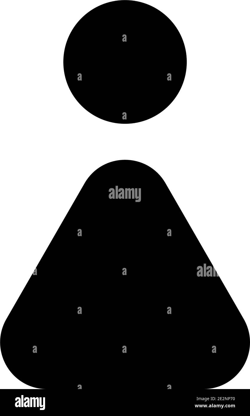 Woman abstract icon. Female sign for restroom. Girl WC pictogram for ...