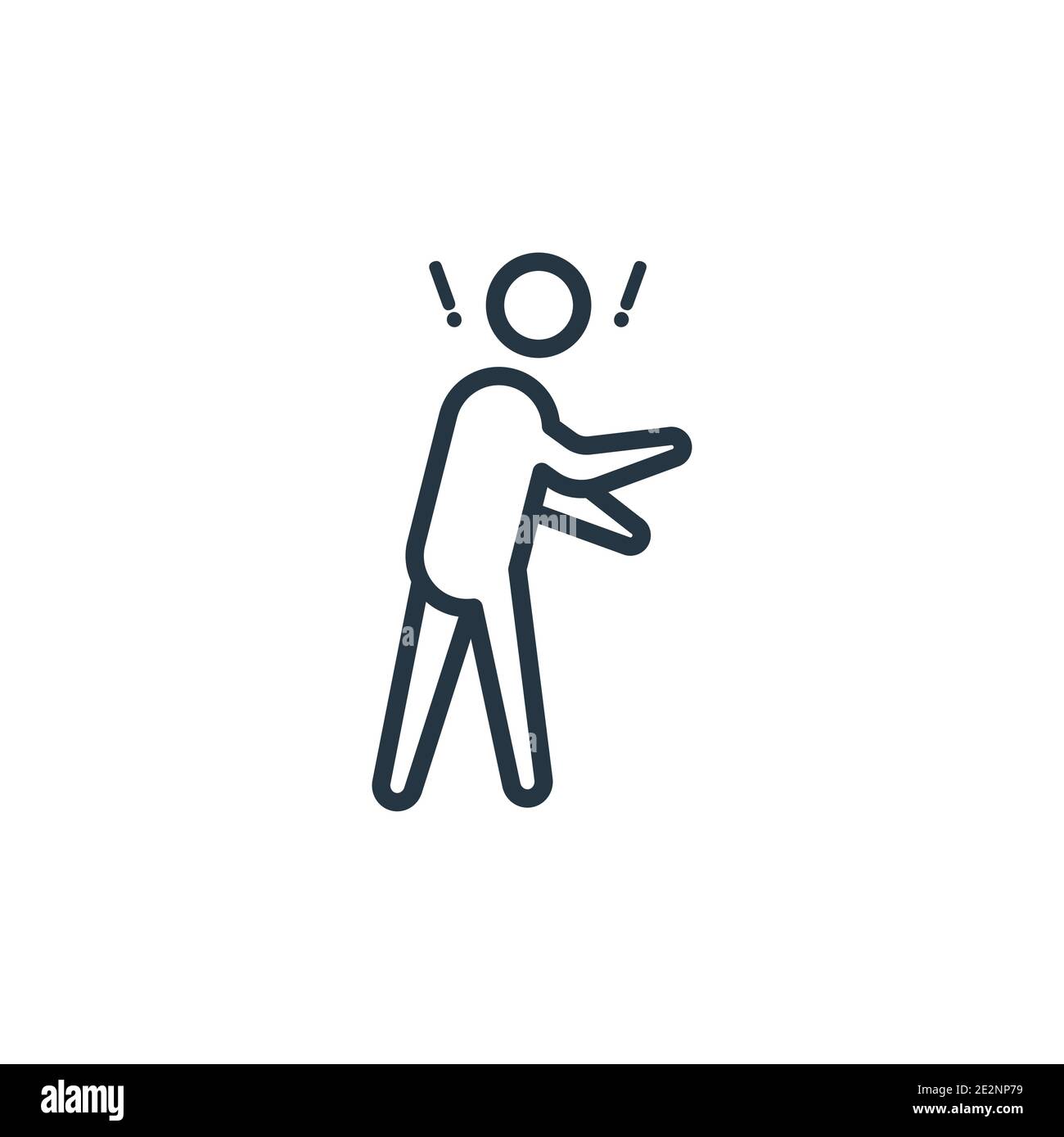 Rough human outline vector icon. Thin line black rough human icon, flat ...