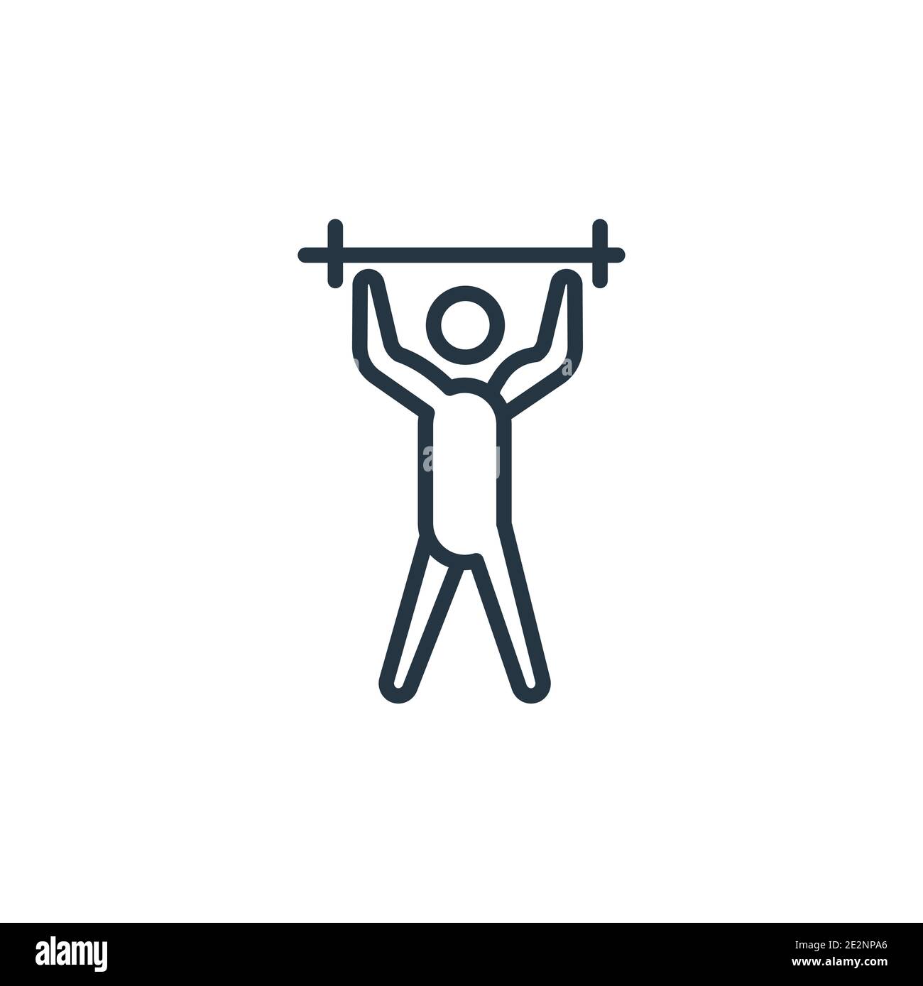 Pumped human outline vector icon. Thin line black pumped human icon ...