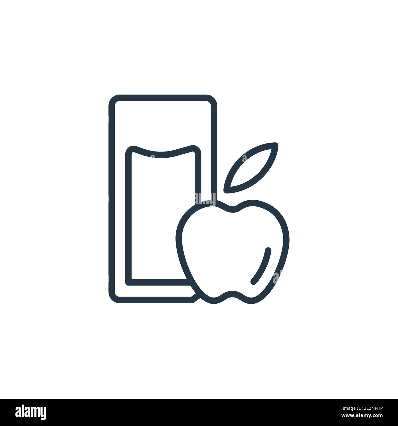 Fruit juice outline vector icon. Thin line black fruit juice icon, flat ...