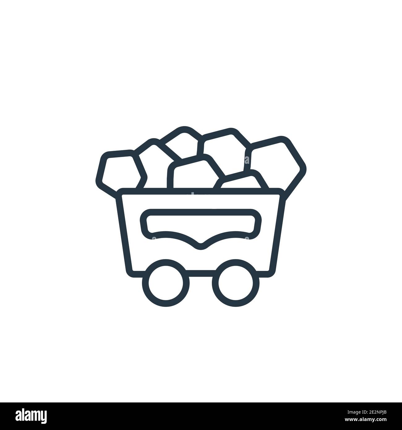 Coal outline vector icon. Thin line black coal icon, flat vector simple ...