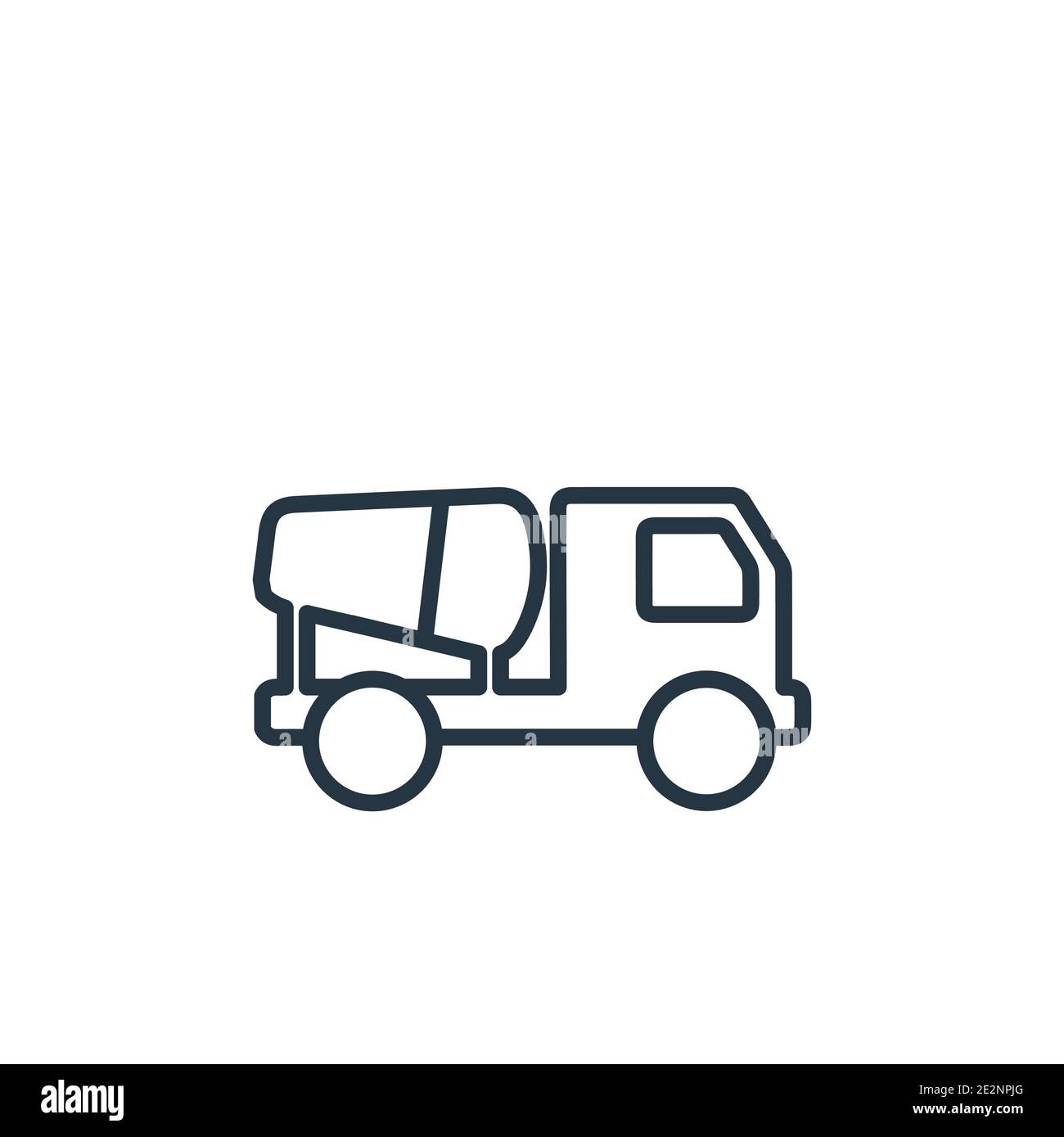 Concrete mixer outline vector icon. Thin line black concrete mixer icon ...