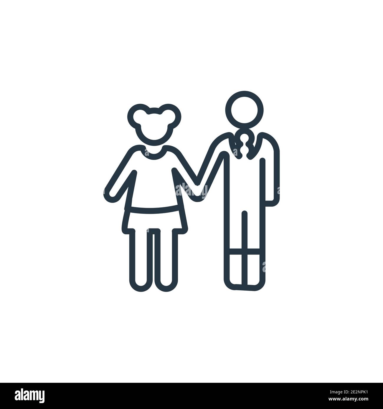 Parent's sibling outline vector icon. Thin line black parent's sibling ...