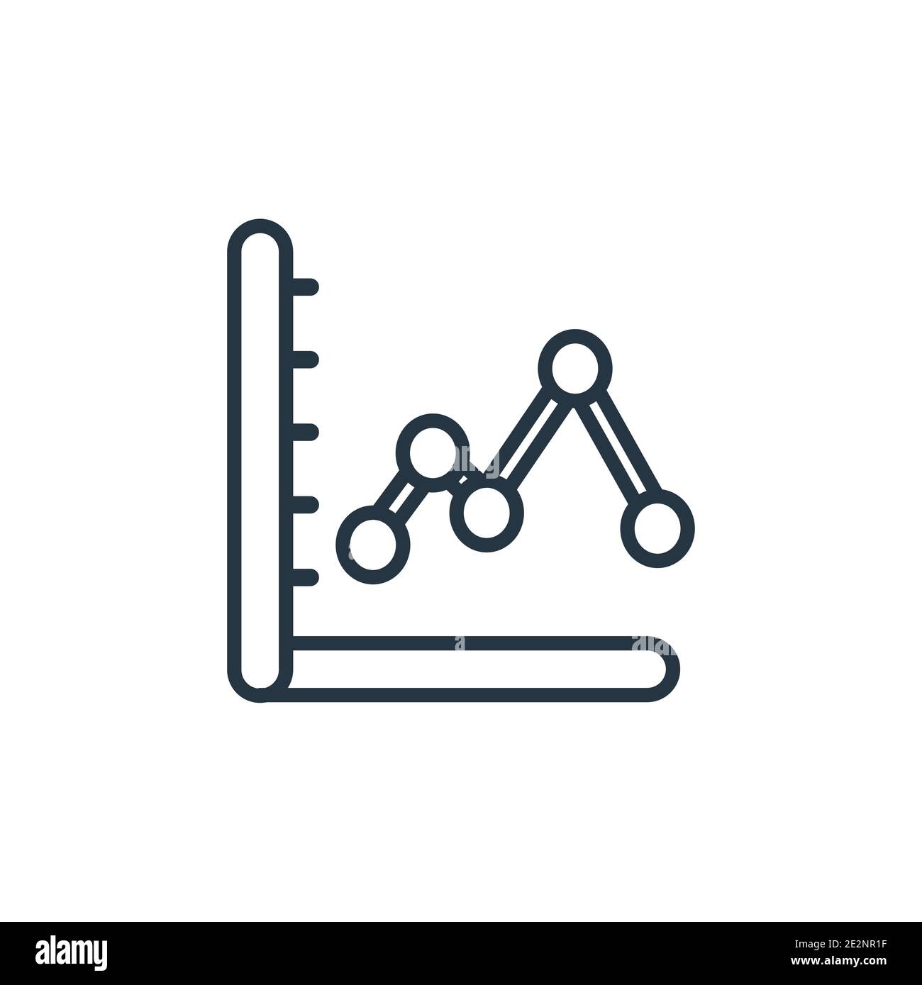 Line chart outline vector icon. Thin line black line chart icon, flat ...