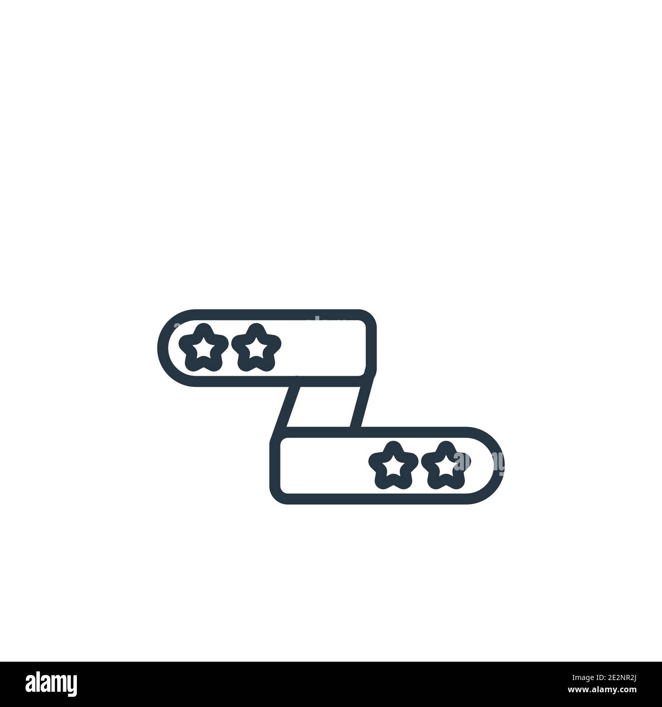 Sash outline vector icon. Thin line black sash icon, flat vector simple ...