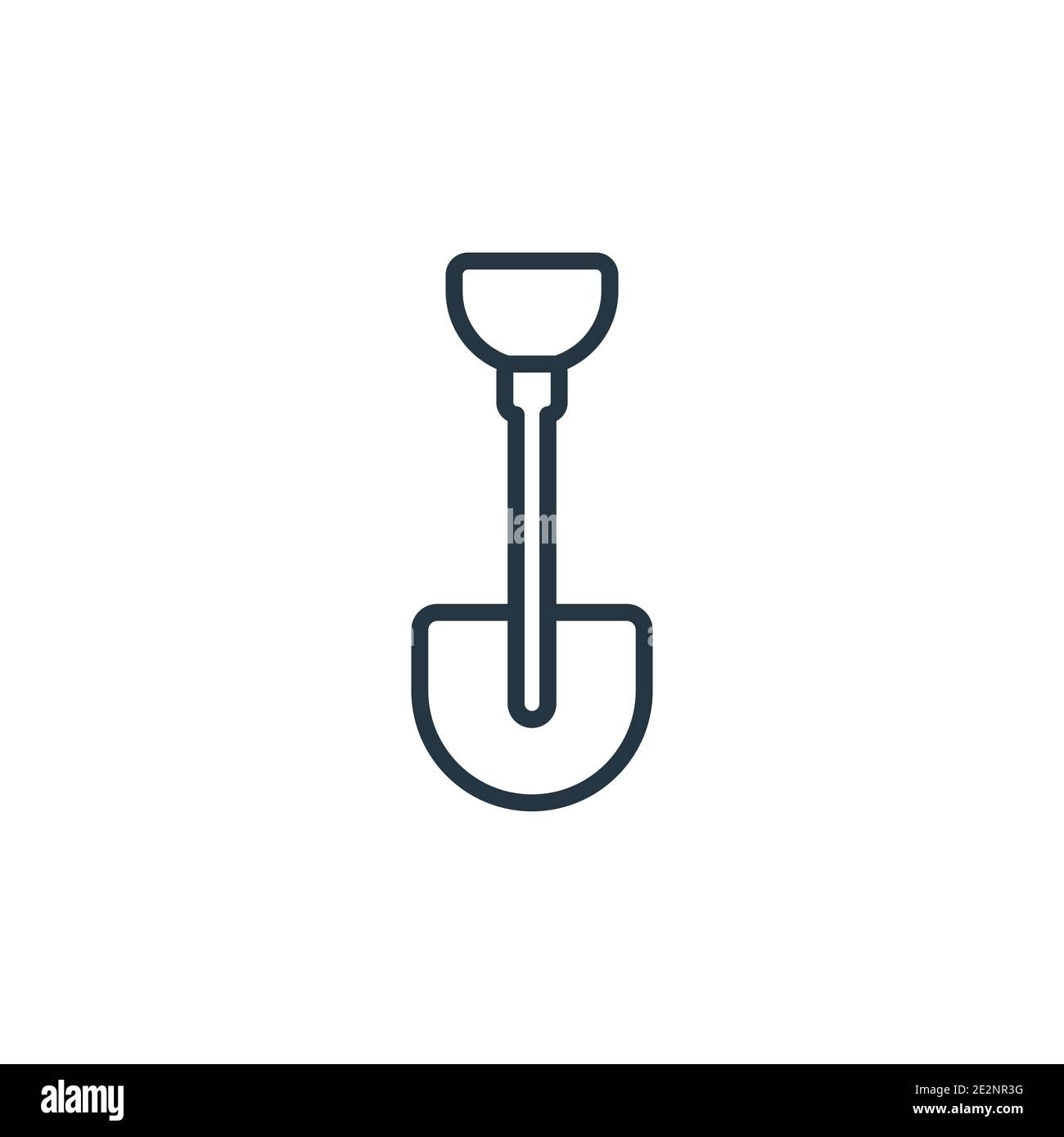Spade tool outline vector icon. Thin line black spade tool icon, flat ...