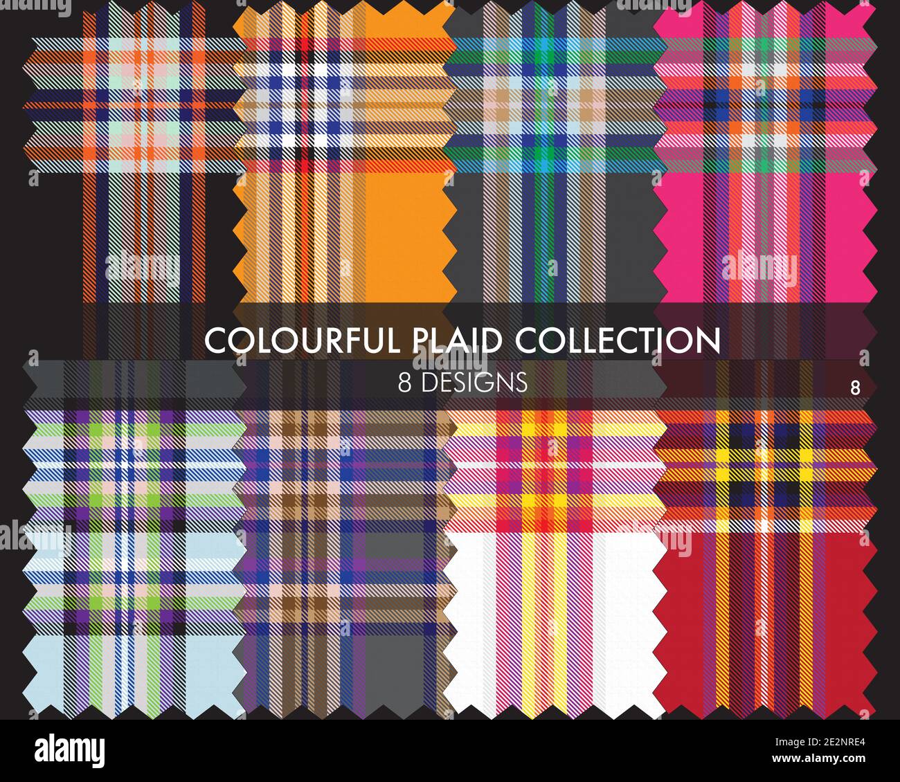 Rainbow Plaid, tartan seamless pattern collection includes 10 designs ...