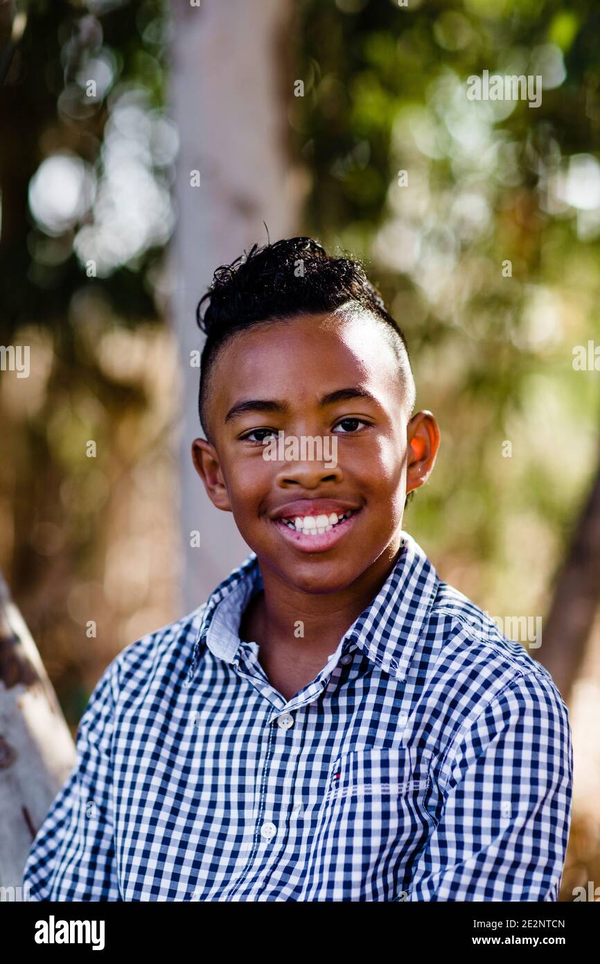 Young Boy Smiling for Camera Stock Photo - Alamy