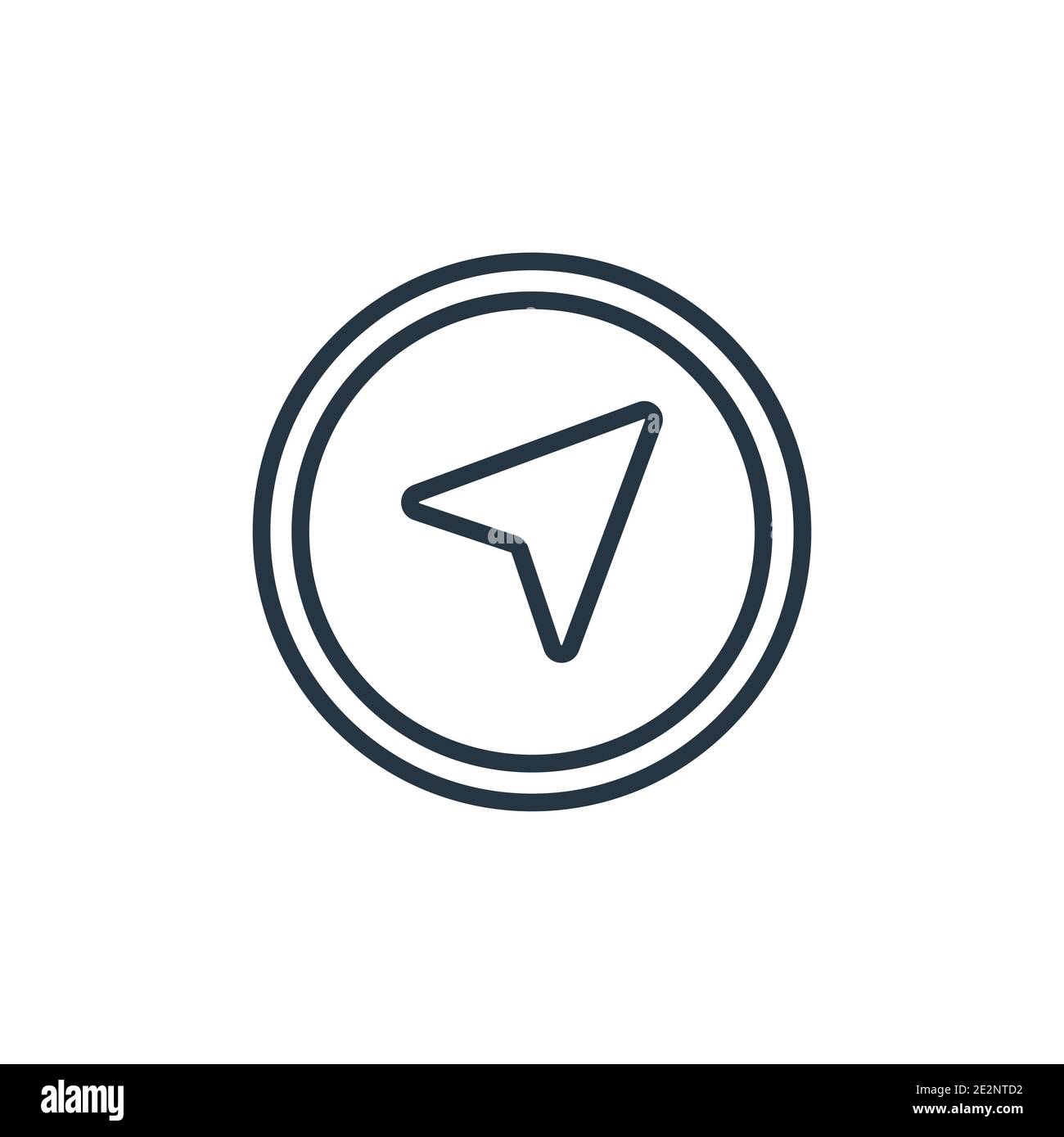 Navigation outline vector icon. Thin line black navigation icon, flat ...