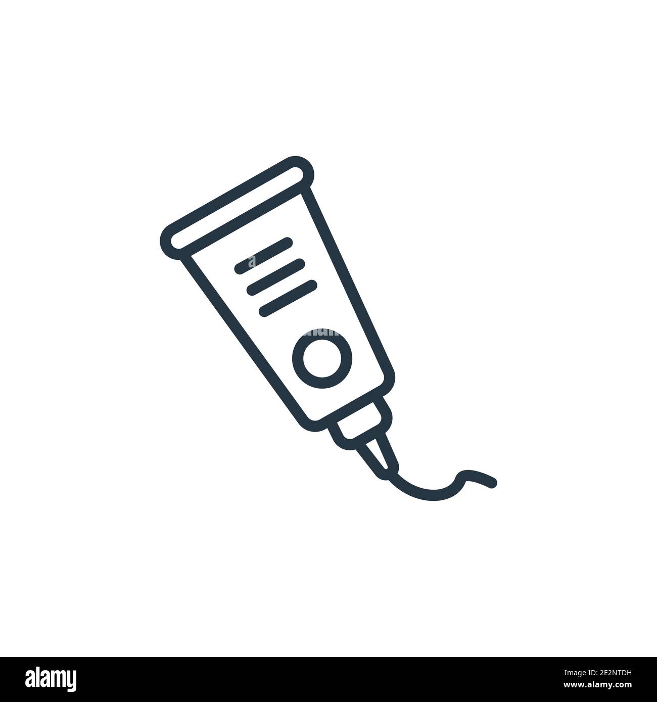 Paint tube outline vector icon. Thin line black paint tube icon, flat ...