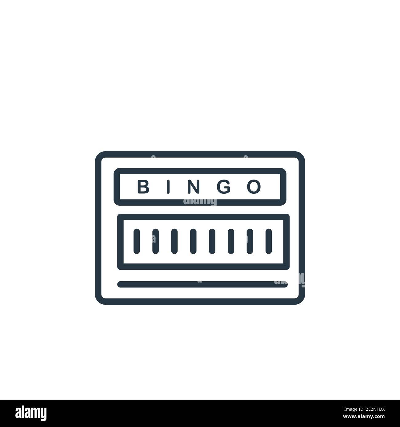 Bingo outline vector icon. Thin line black bingo icon, flat vector ...