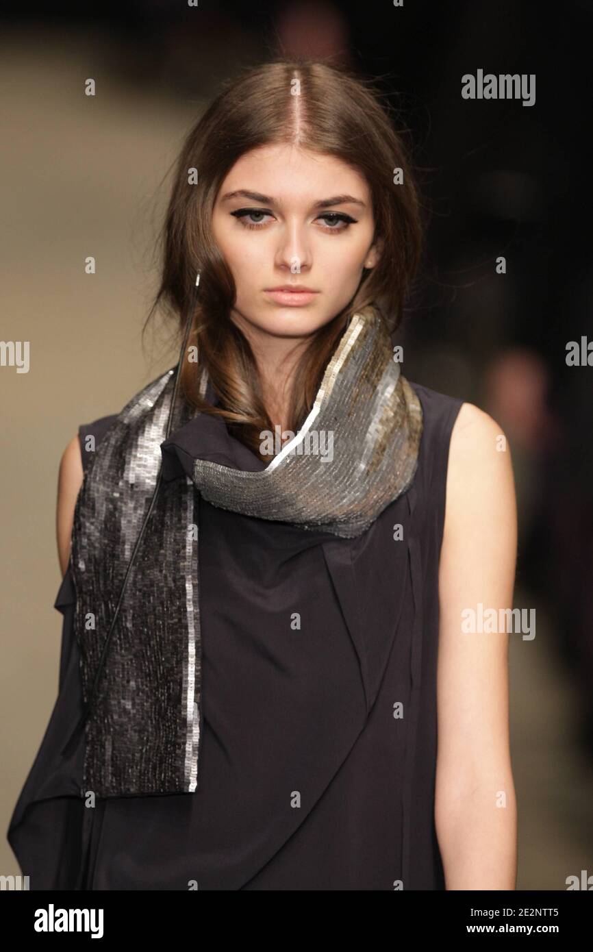 A model displays a creation by designer Lutz for his Fall-Winter 2010/ ...