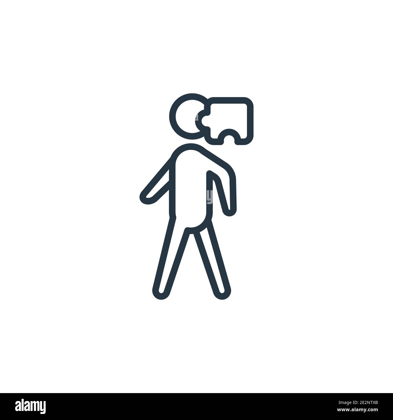 Incomplete human outline vector icon. Thin line black incomplete human ...