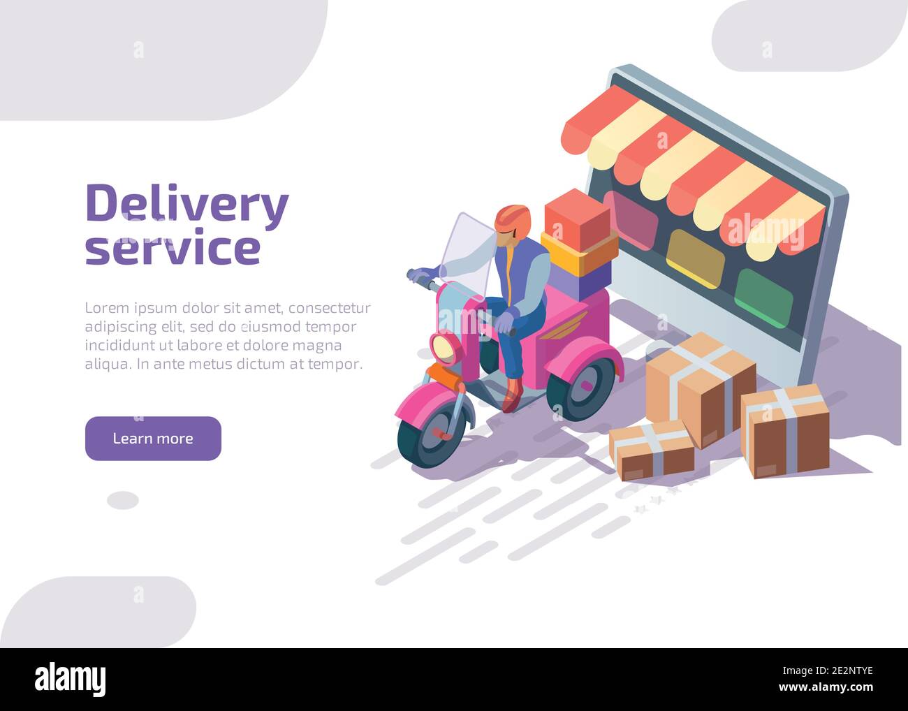 Delivery motorbike road Stock Vector Images - Alamy