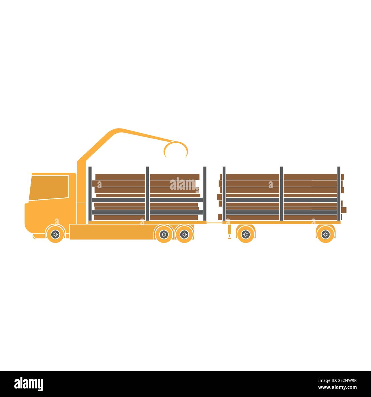 Timber Carrier. Hand-drawn vector illustration on white background ...
