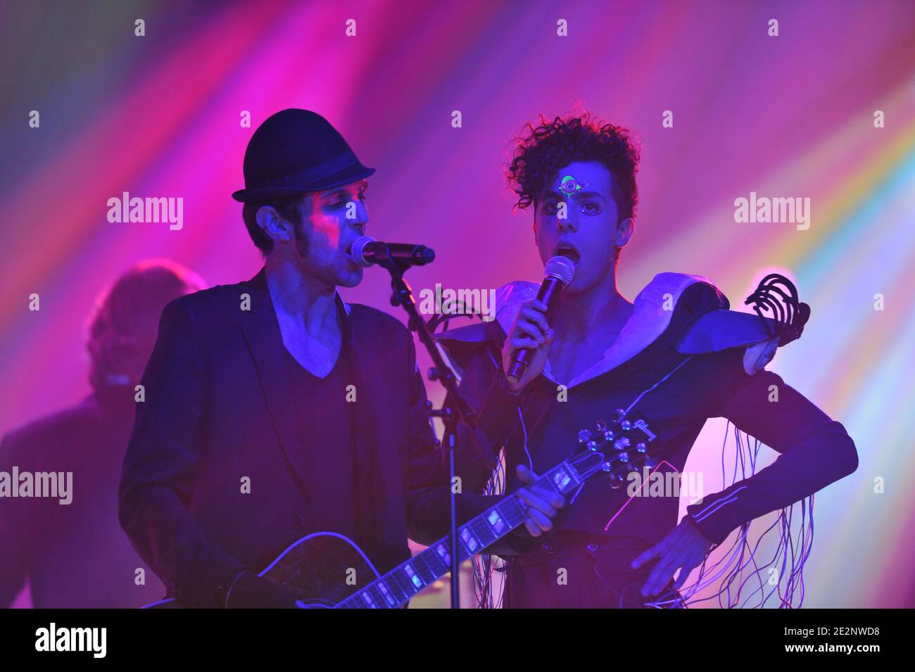 Singer Sliimy performing during the 25th 'Victoires de la Musique ...