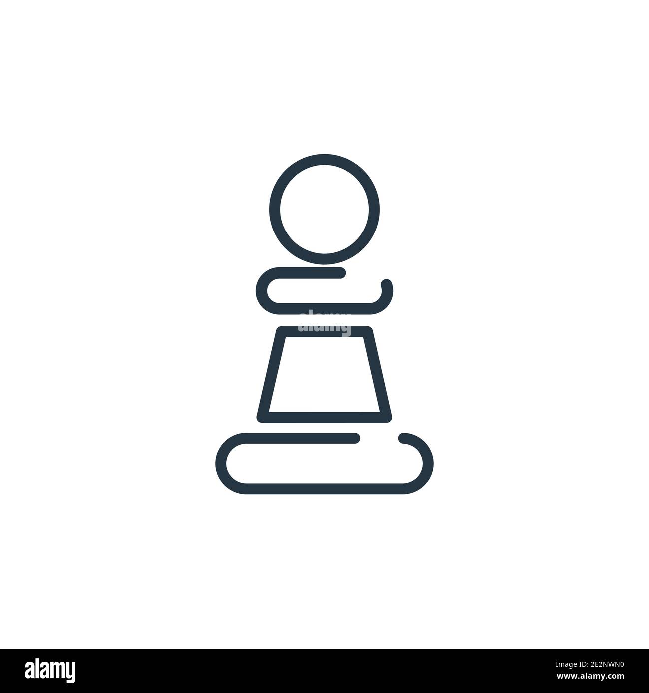 Chess piece outline vector icon. Thin line black chess piece icon, flat vector simple element ...