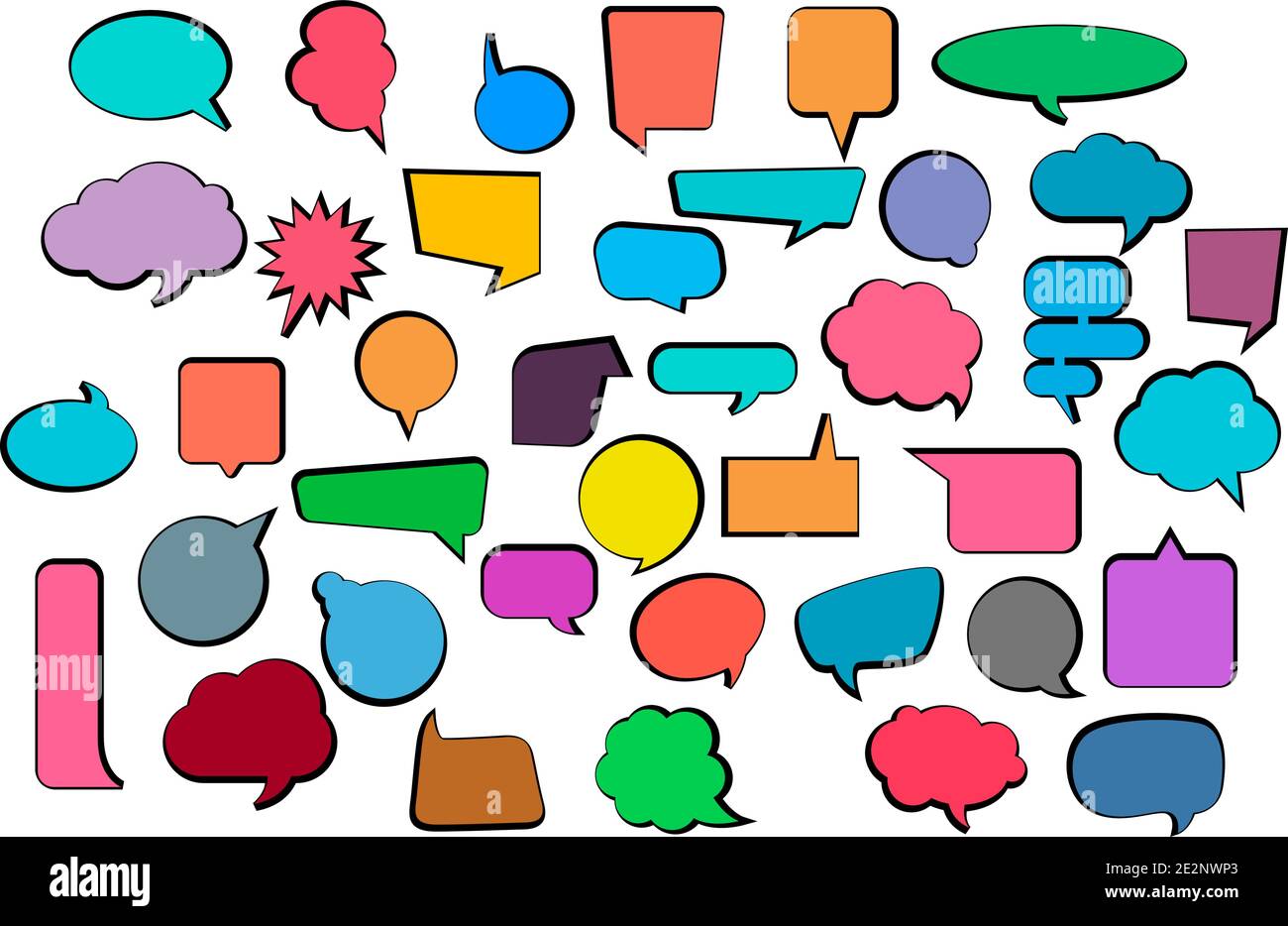 Speech bubbles stickers vector Cut Out Stock Images & Pictures - Alamy