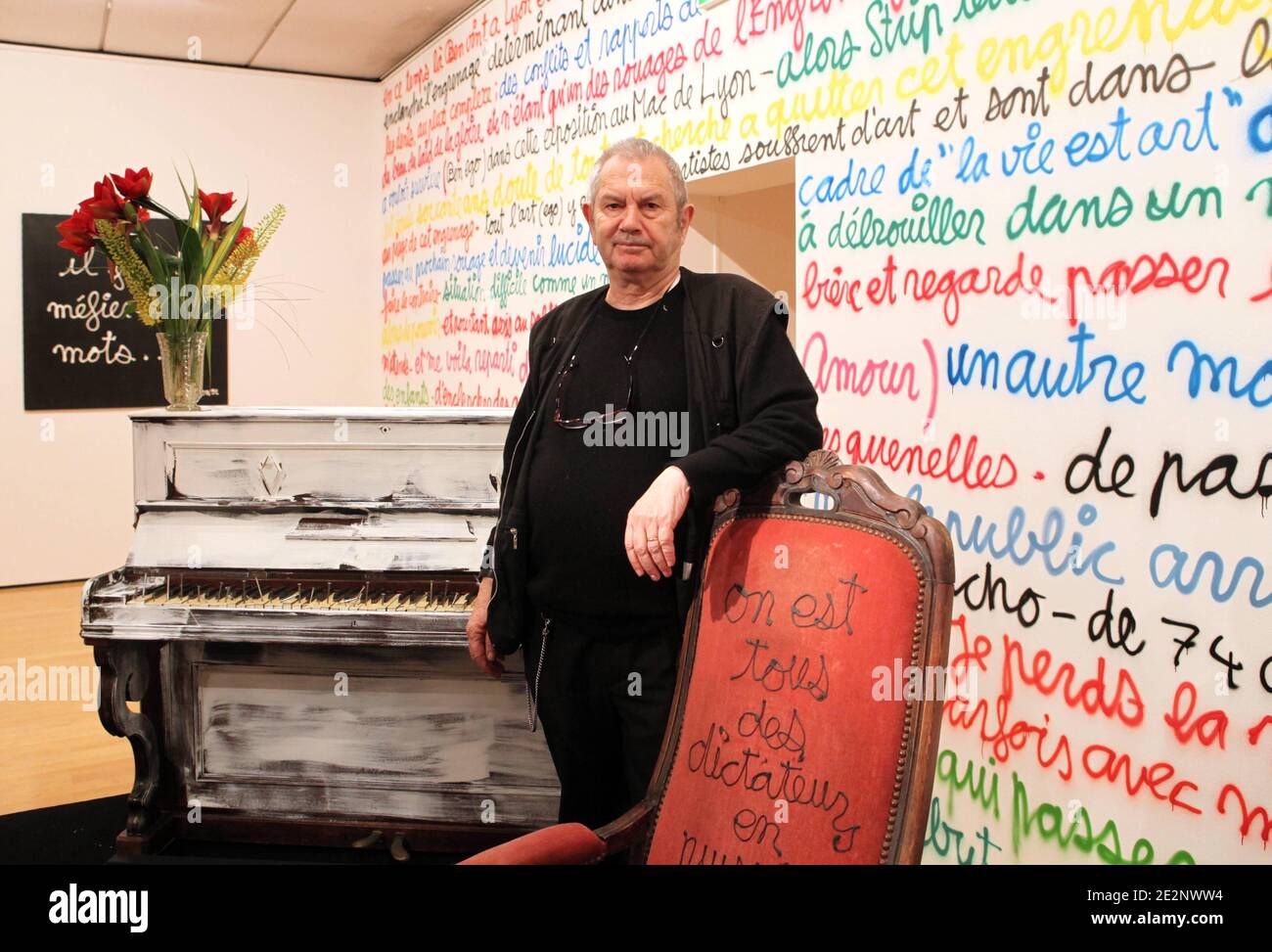"Performer artist Ben (Benjamin Vautier) poses in his retrospective ...