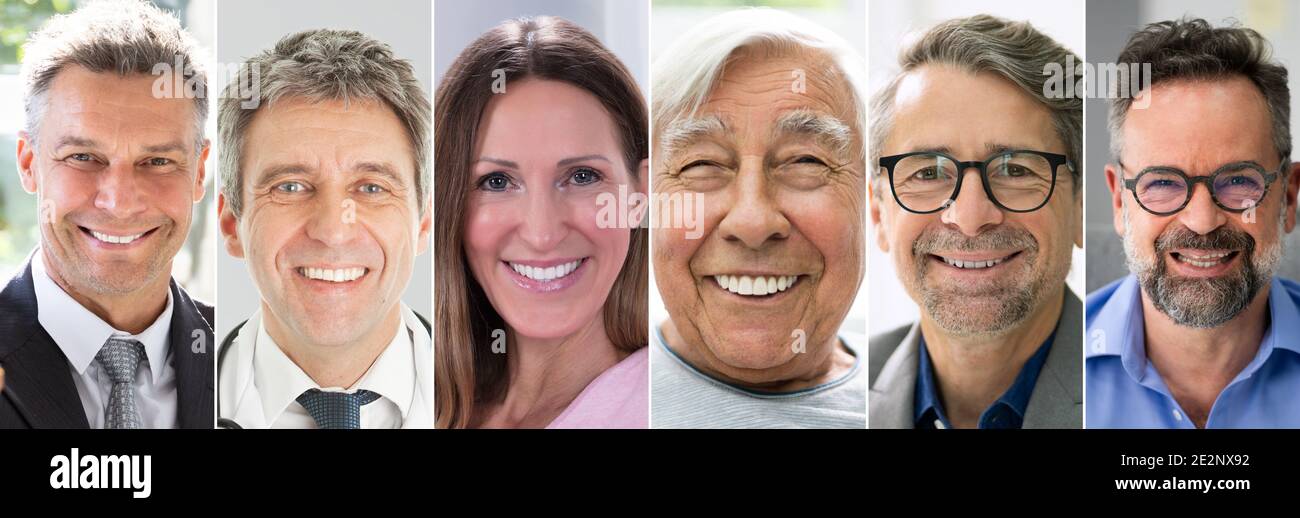 Faces Photo Collage. Portrait And Avatar Headshots Stock Photo - Alamy