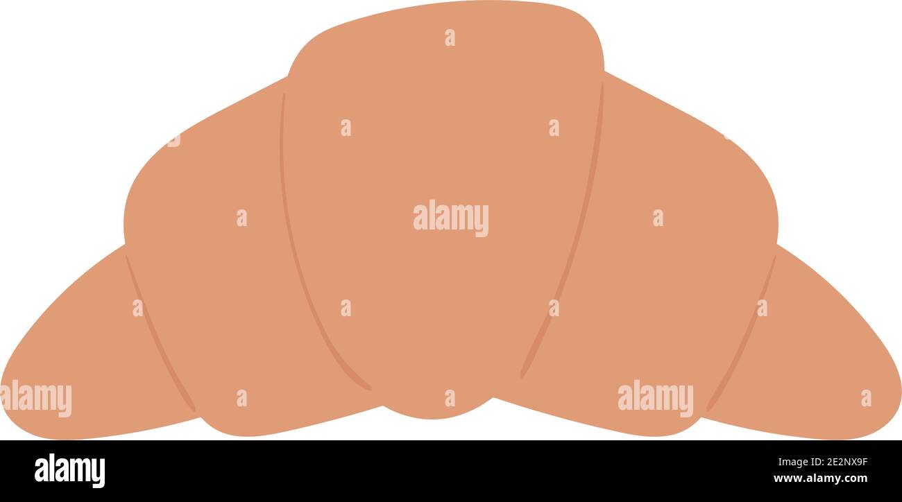 breakfast croissant bread appetizing delicious food, icon flat on white ...