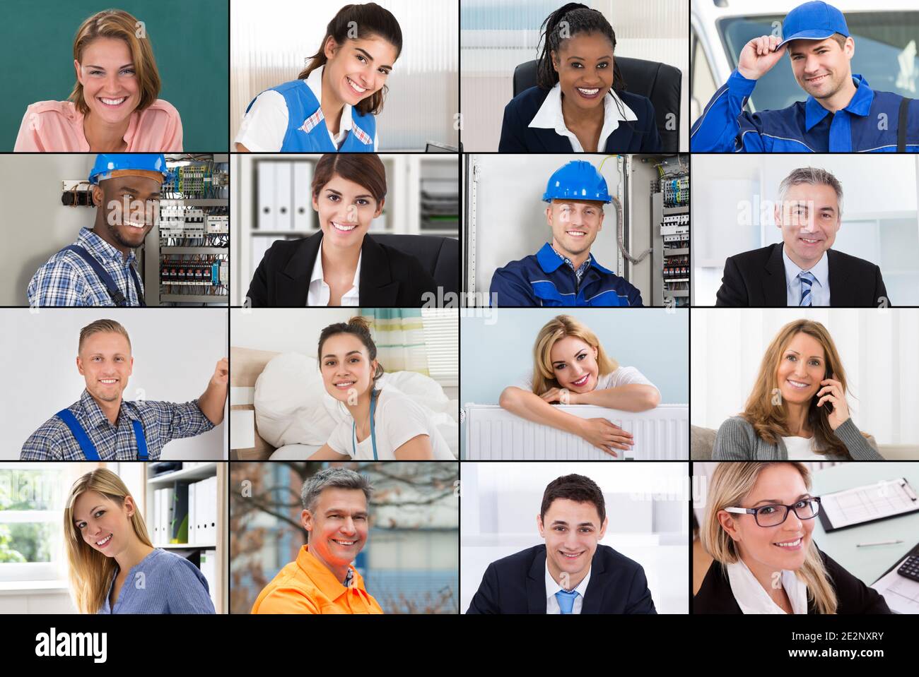 Diverse Group Of People In Video Conferencing Call Stock Photo - Alamy