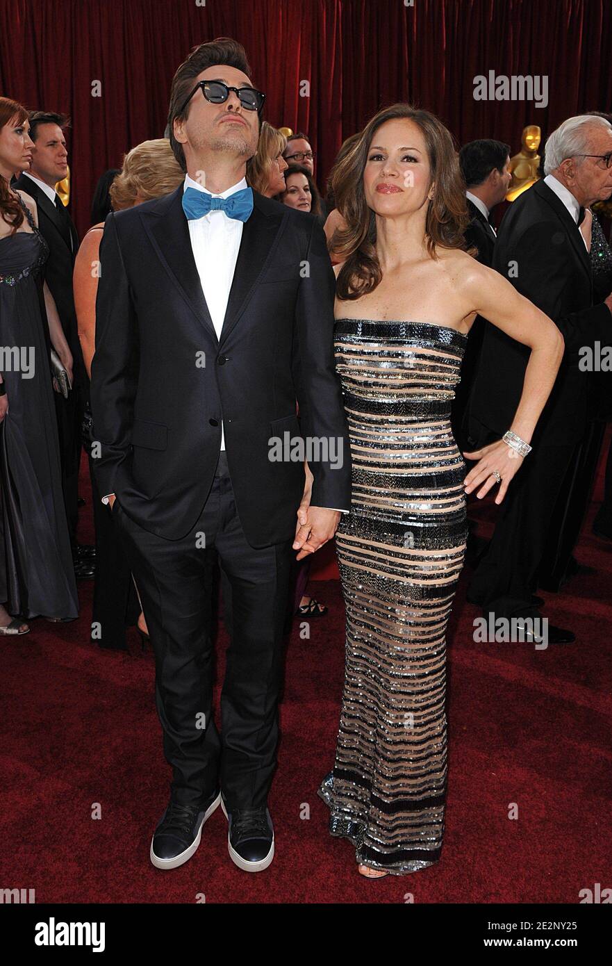 Robert Downey Jr. and Susan Downey arriving at the 82nd Academy Awards ...