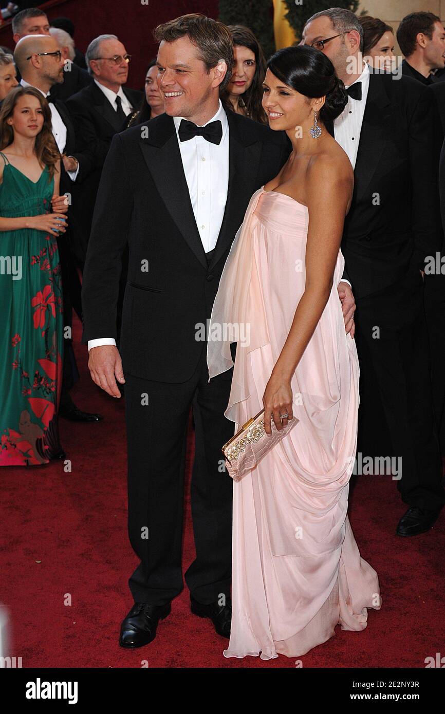 Matt Damon and Luciana Damon arriving at the 82nd Academy Awards ...