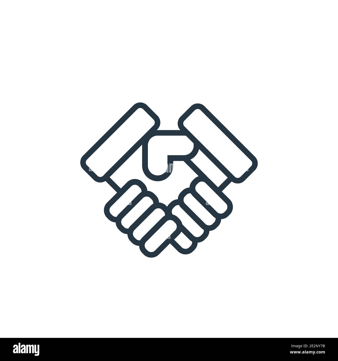 Shake hands outline vector icon. Thin line black shake hands icon, flat ...